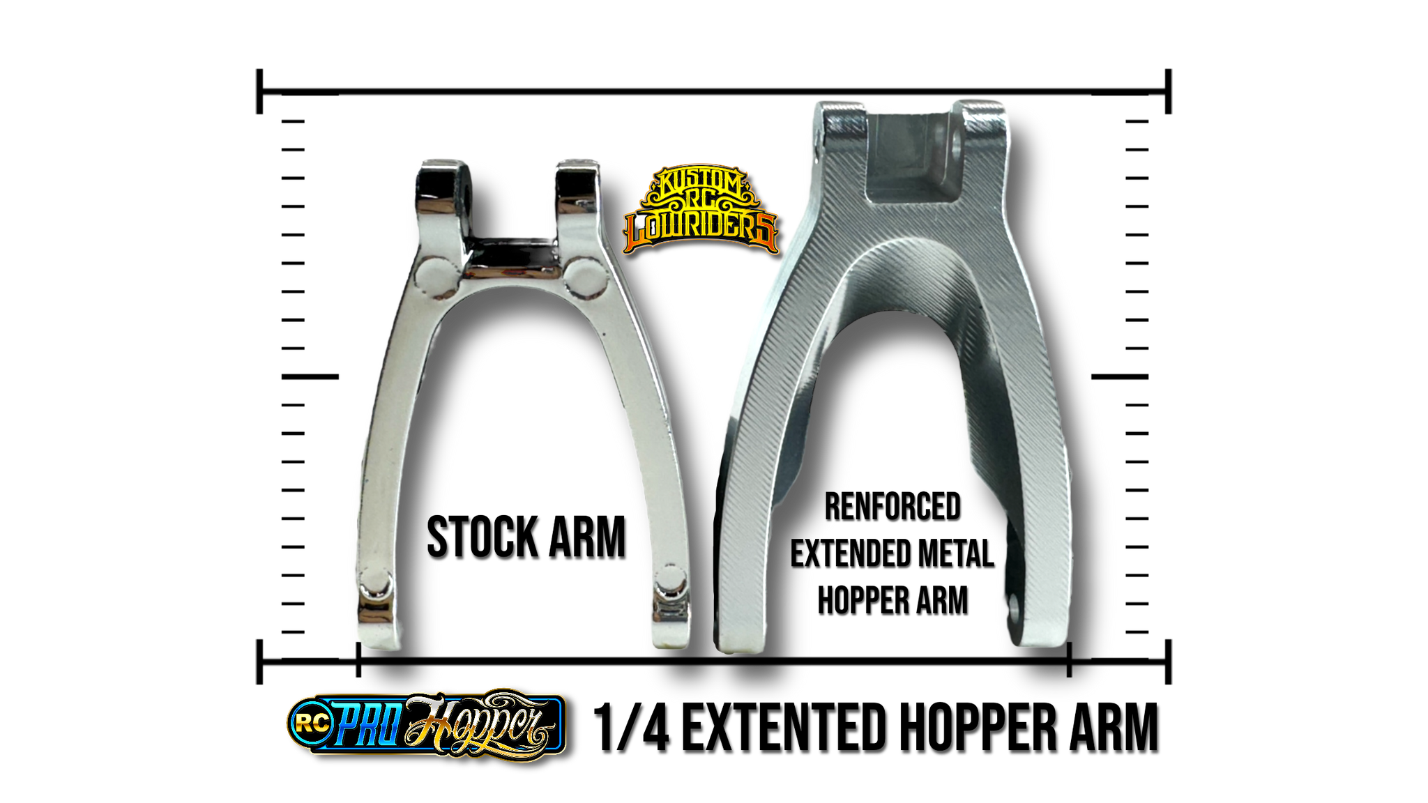 Extended Metal Hopper Arms – KUSTOM RC LOWRIDERS